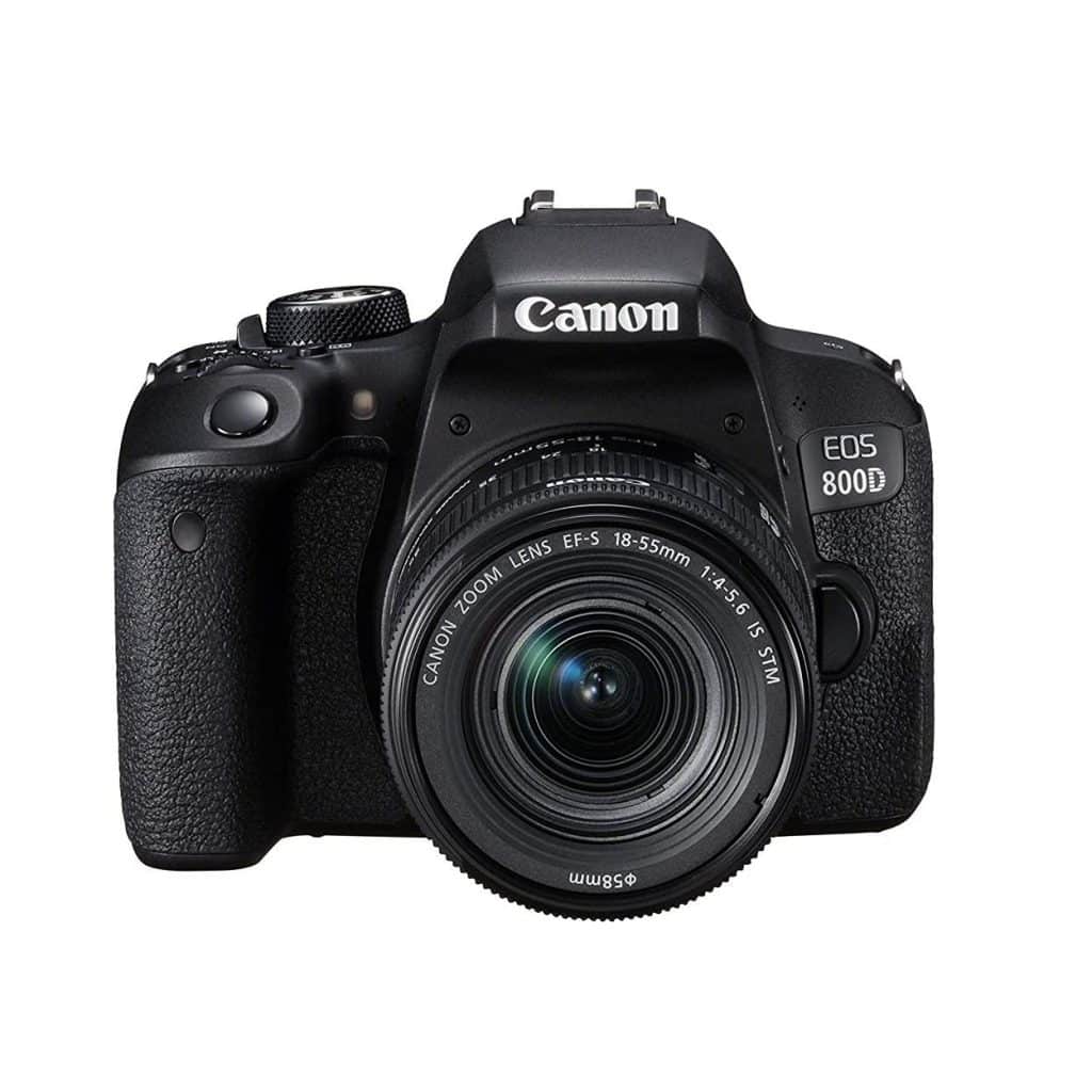 Canon EOS 800D DSLR with 18-55 mm lens